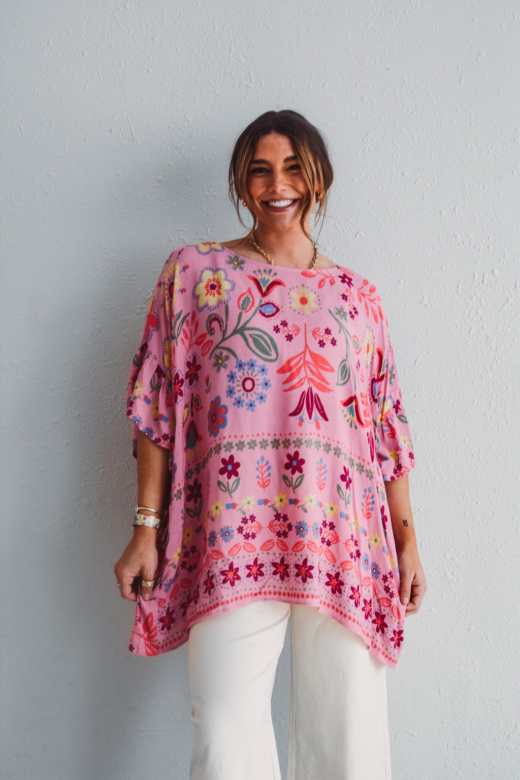 Calypso Pink Top – Rhinestones and Roses