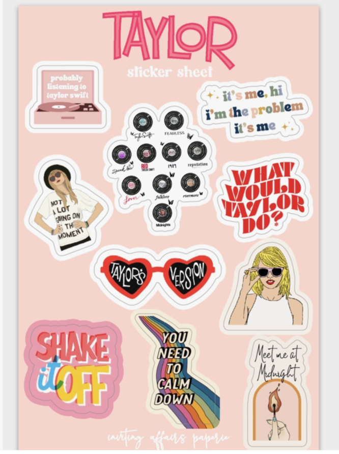 Taylor Sticker Sheet – Rhinestones and Roses