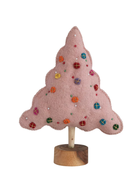 Wool Felt Decorative Tree – Rhinestones and Roses