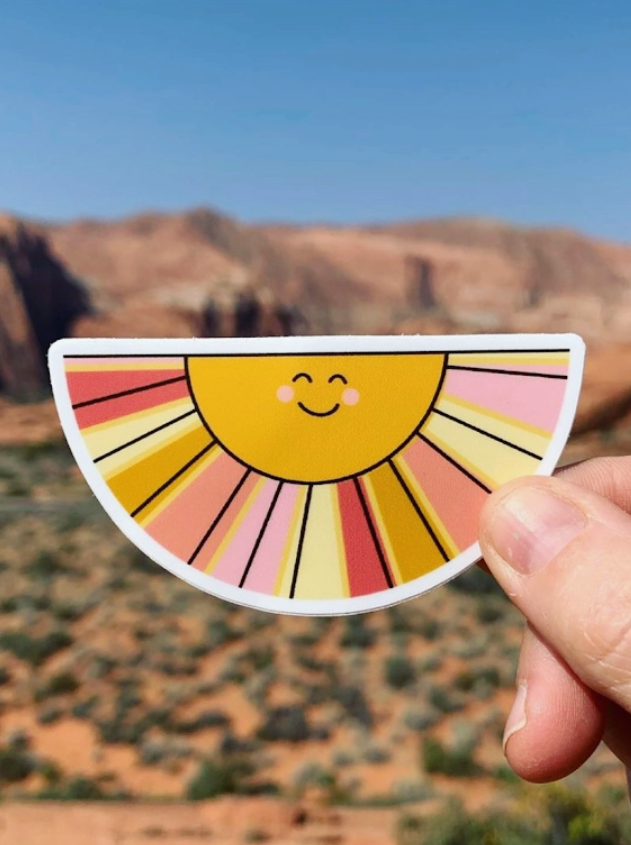 Smiling Sun Sticker – Rhinestones and Roses