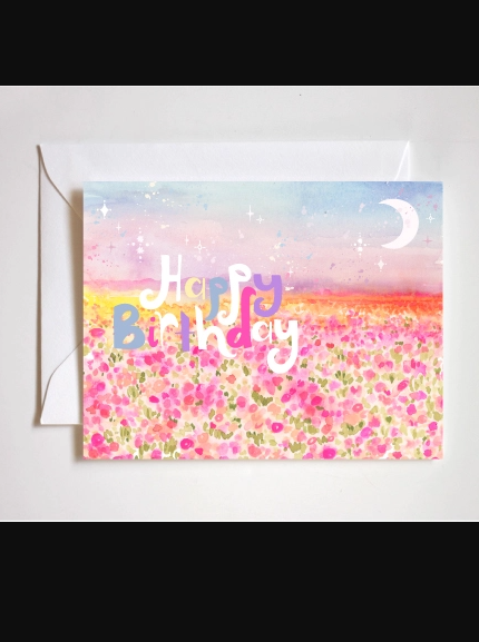 Flower Field Card – Rhinestones and Roses