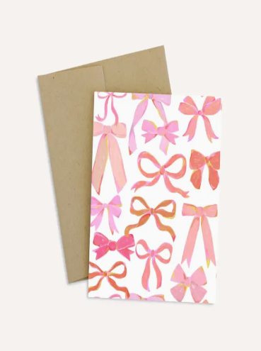 Pink Bow Card – Rhinestones and Roses