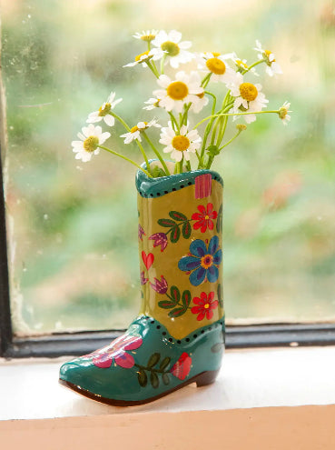 Mini Boot Bud Vase – Rhinestones and Roses