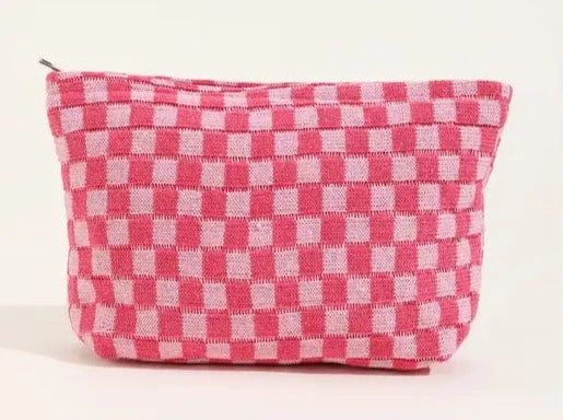 Large Checker Makeup Bag – Rhinestones and Roses